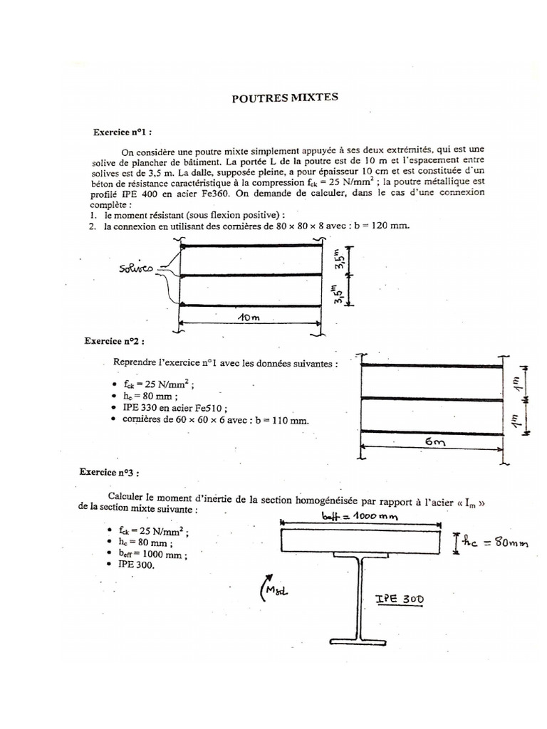 Série 4 Poutres Mixtes | PDF