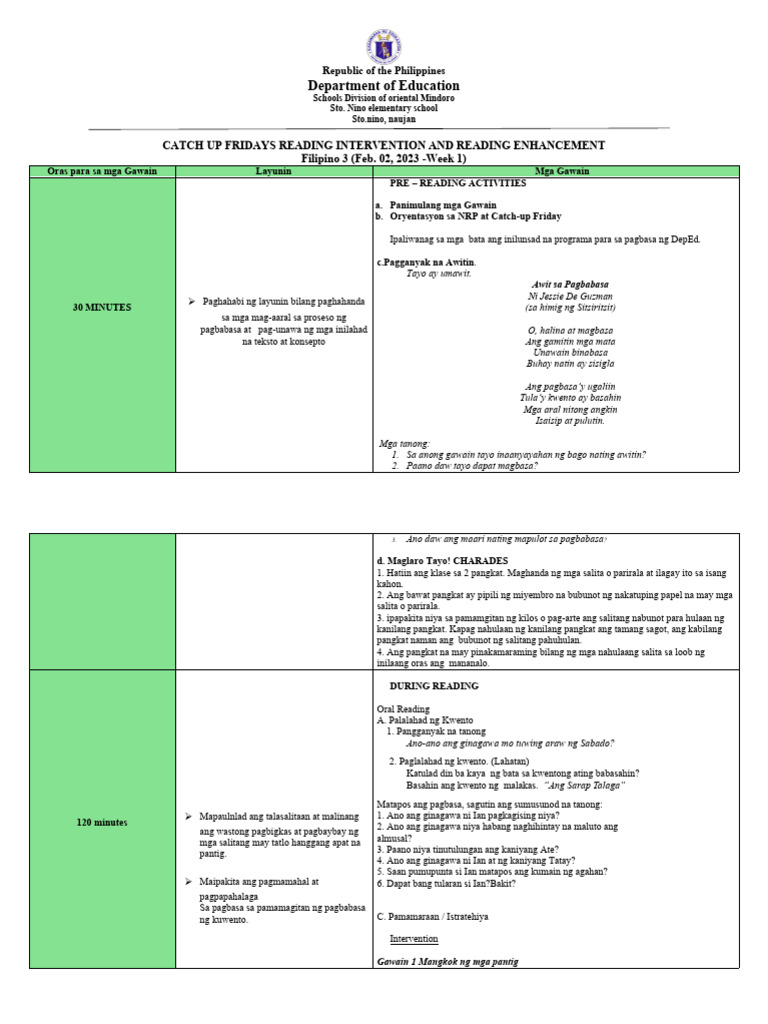 Reading Intervention and Enhancement For Grade 3 | PDF