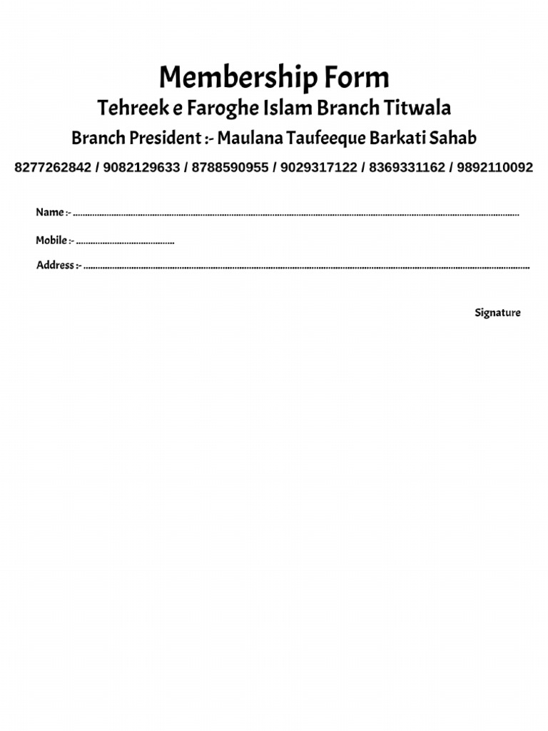 membership form | PDF