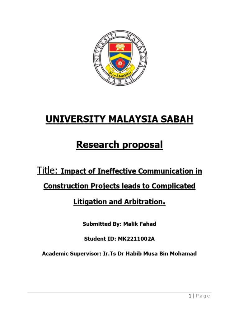 Reserch Proposal-Malik Fahad - MK2211002A | PDF | Communication | Mediation