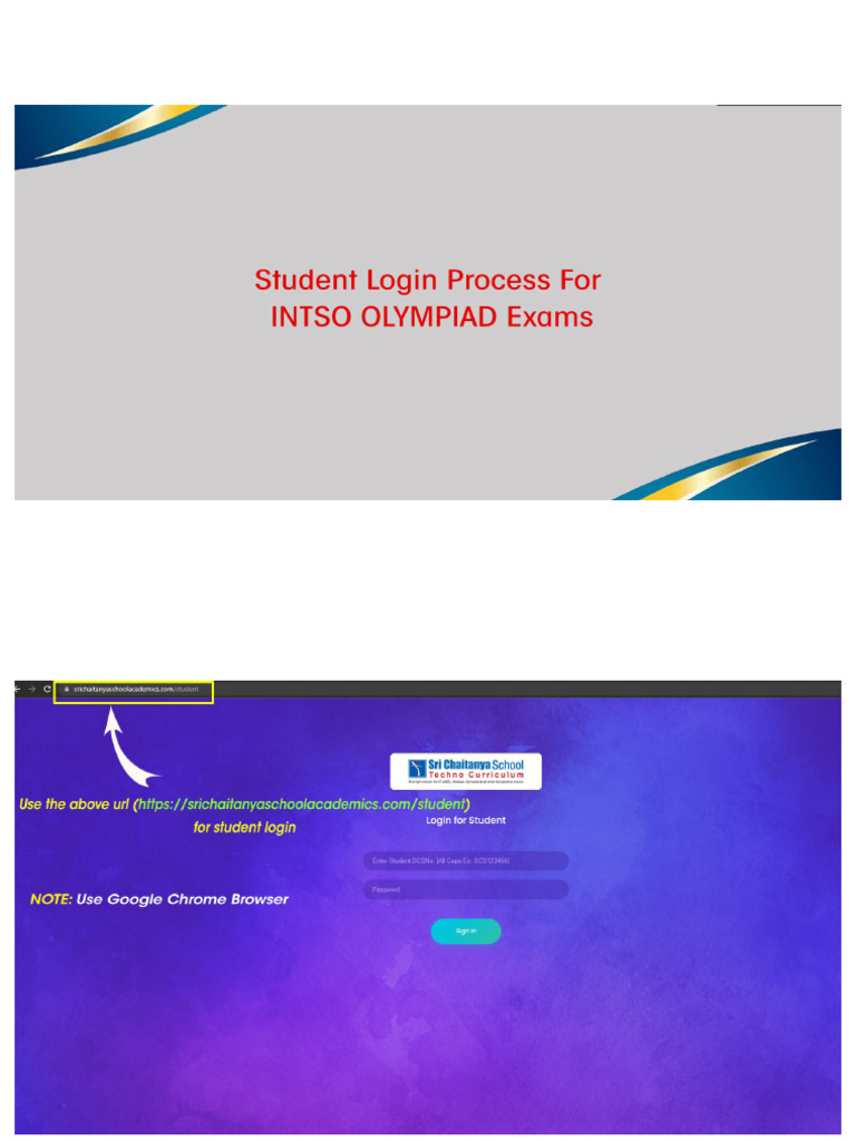 Student Login Process For Intso Olympiad Exams | PDF