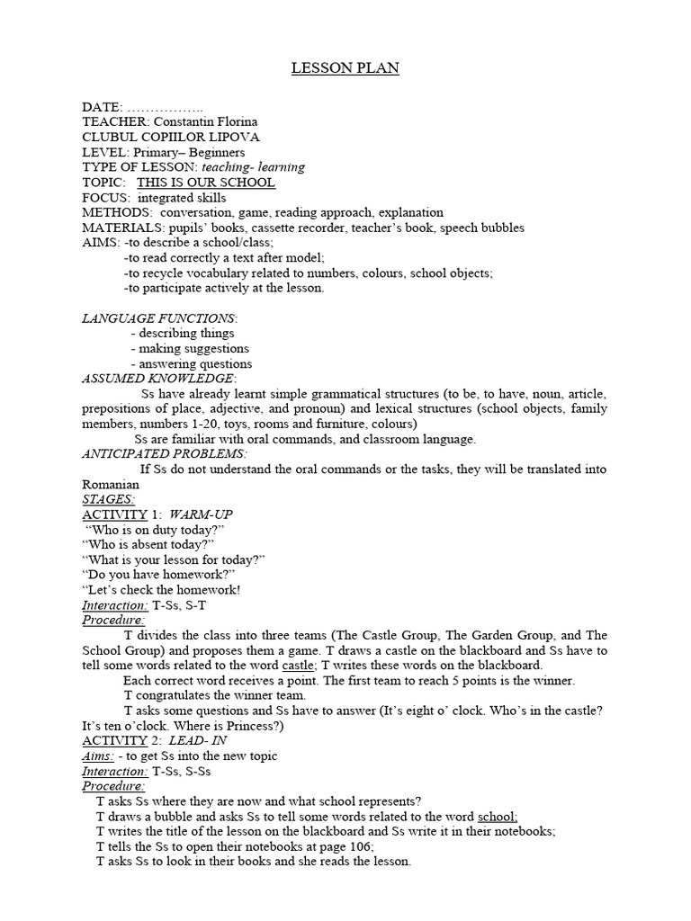 Lesson Plan The 3 RD | Download Free PDF | Lesson Plan | Word