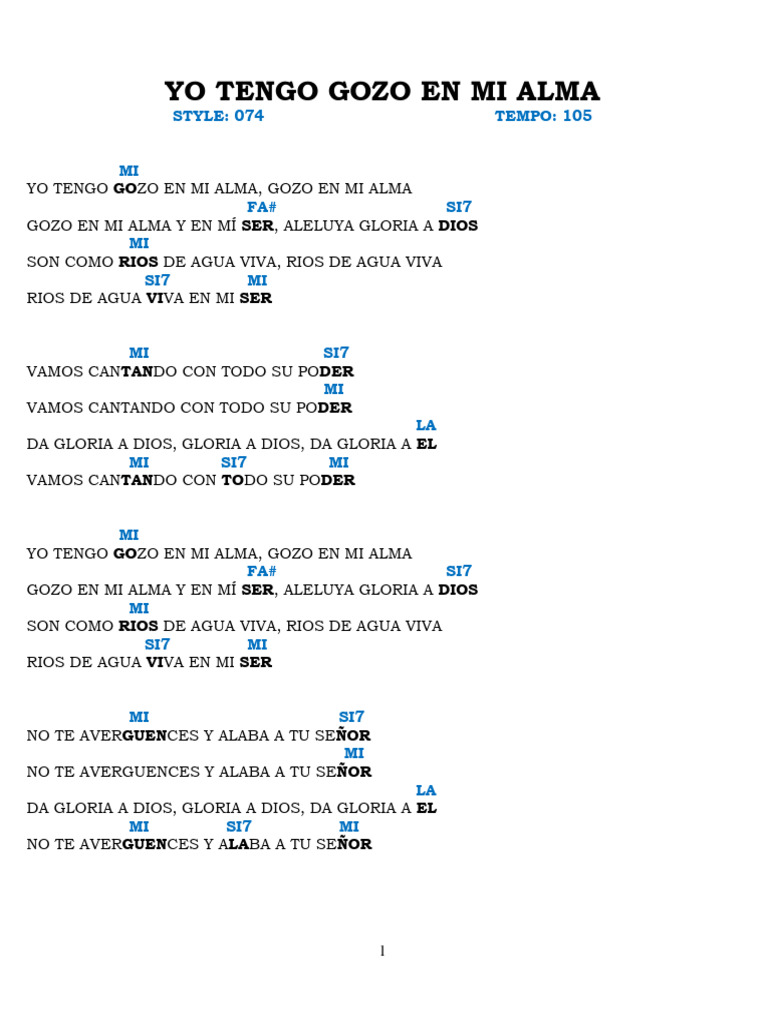 Yo Tengo Gozo en Mi Alma Acordes | PDF | Poesía
