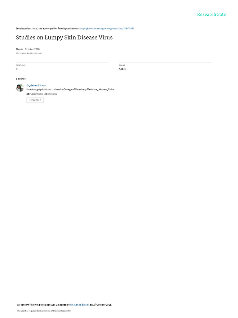 LSDV | PDF | Gene | Virus