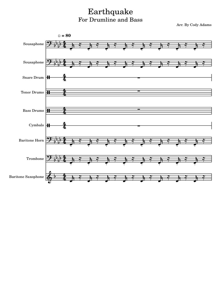 Earthquake | PDF | Brass Instruments | Performing Arts Companies