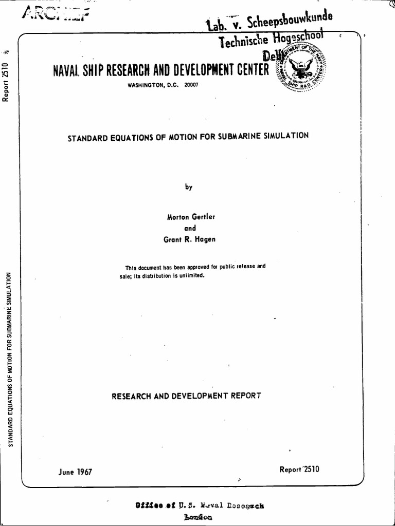 5. Standard Equations of Motion for Submarine Simulation | PDF ...