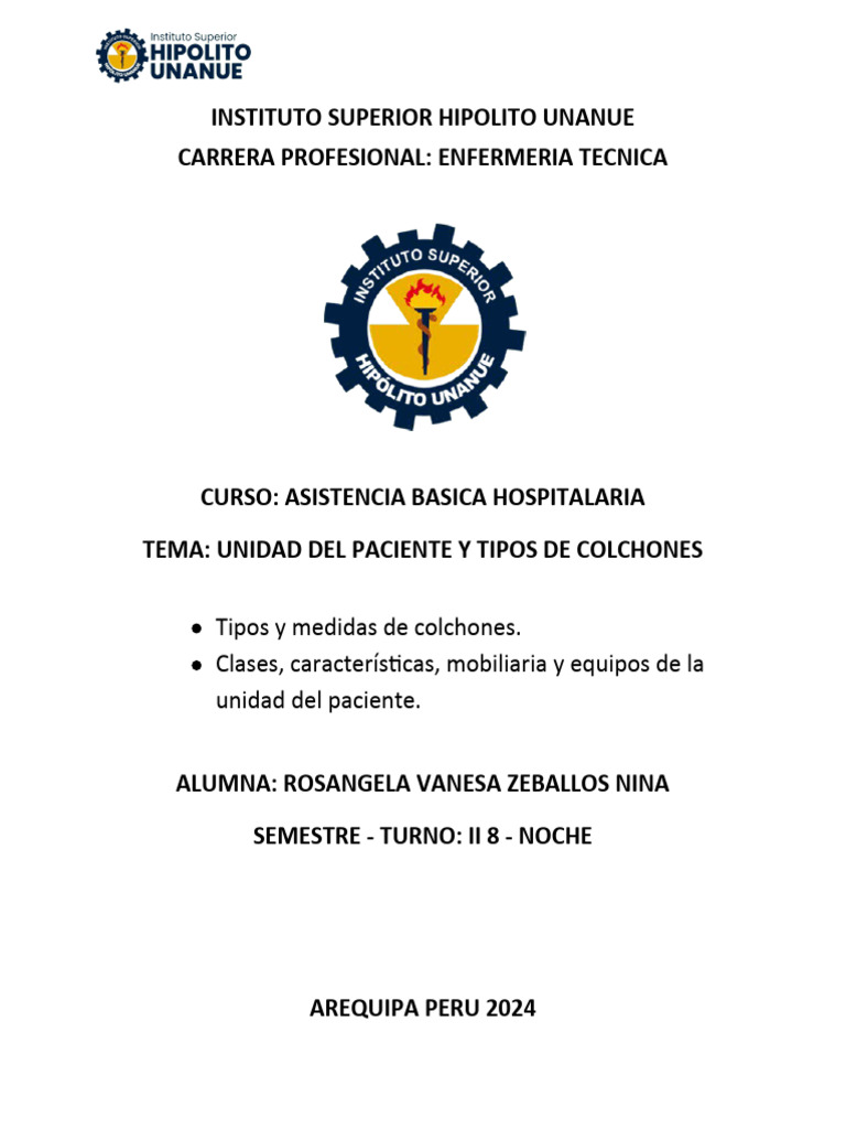 UNIDAD DEL PACIENTE | PDF | Colchón | Presión