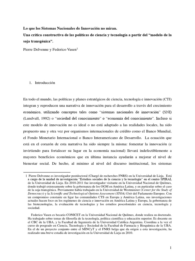 Delvenne Vasen Español | PDF | Organismo genéticamente modificado | Agricultura