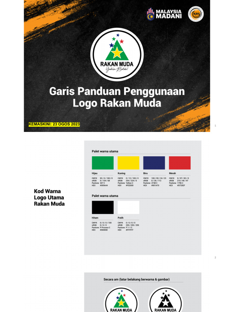 Tatacara Penggunaan Logo Rakan Muda-kemaskini Ogos 2023 | PDF
