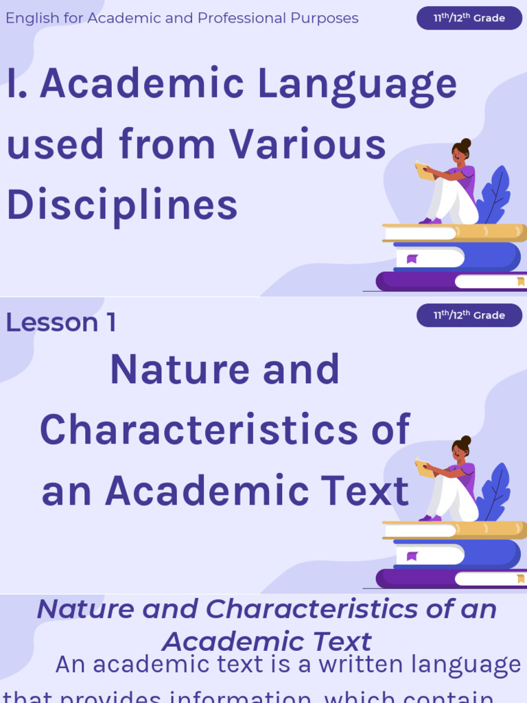 Characteristics of Academic Texts | PDF | Thesis | Definition