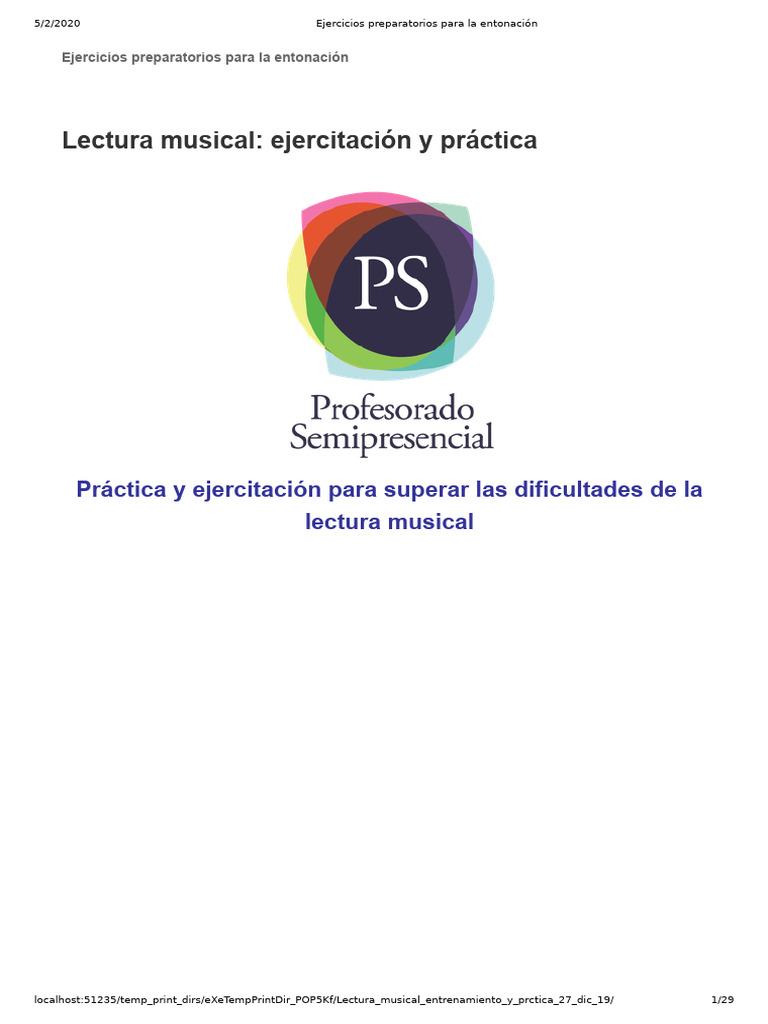 Ejercicios de entonación musical | PDF | Clave | Musicología