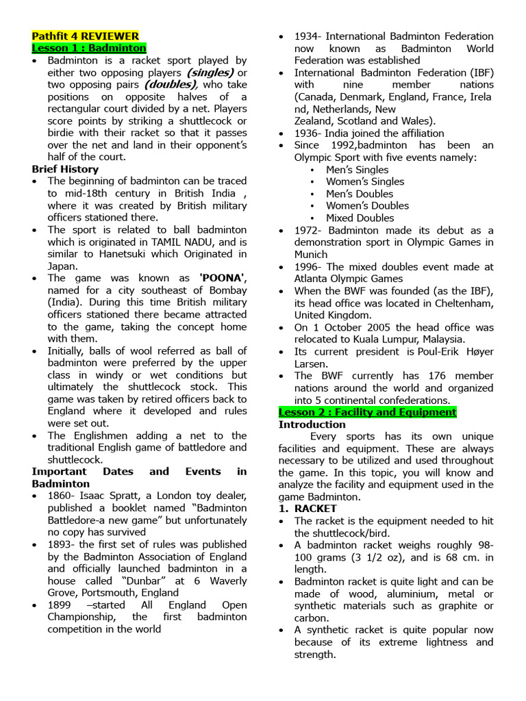 Pathfit 4 Prelim Reviewer | PDF | Sports