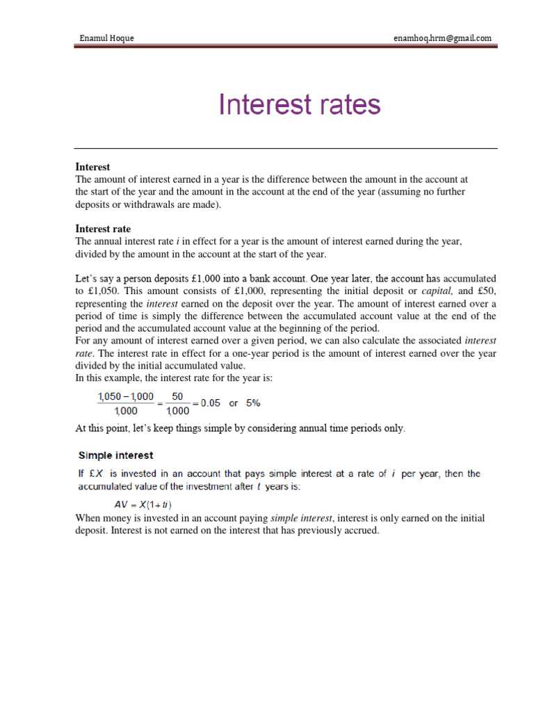 Interest Rates | Download Free PDF | Interest | Present Value