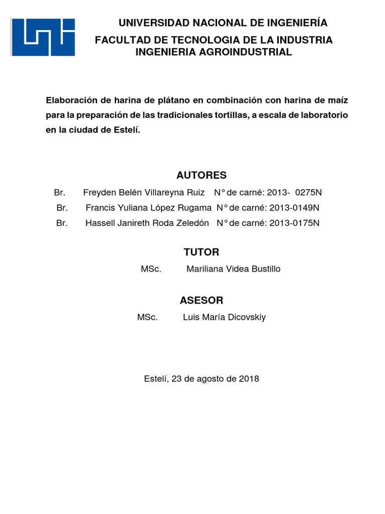 Harina de Platano y Maiz | PDF | Maíz | Cereales