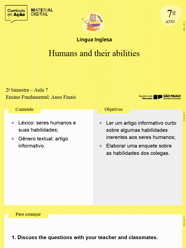 Aula 7 - Humans and Their Abilities | Download Free PDF | Concept ...