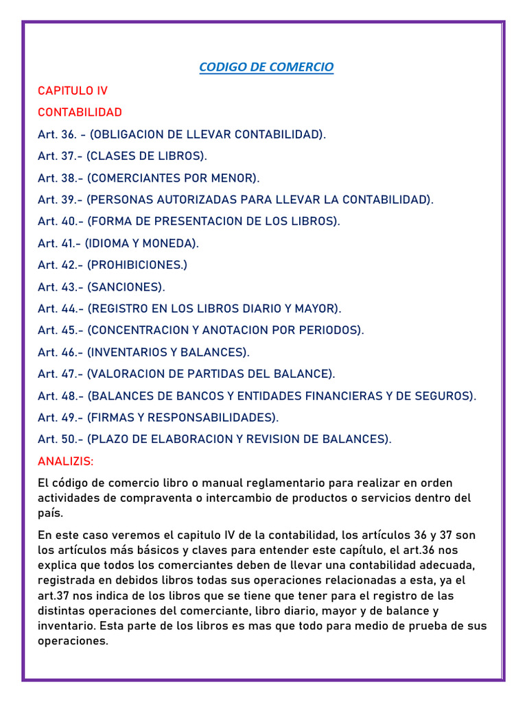Contabilidad según el Código de Comercio | PDF | Contabilidad | Business