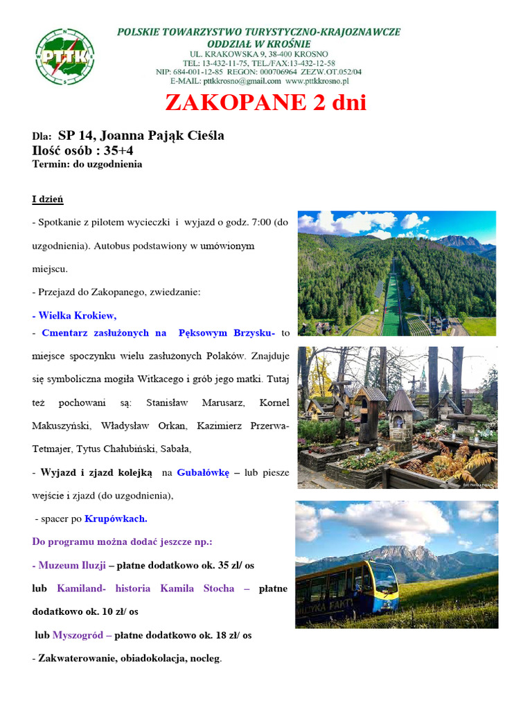 Zakopane 2 Dni SP14 | PDF