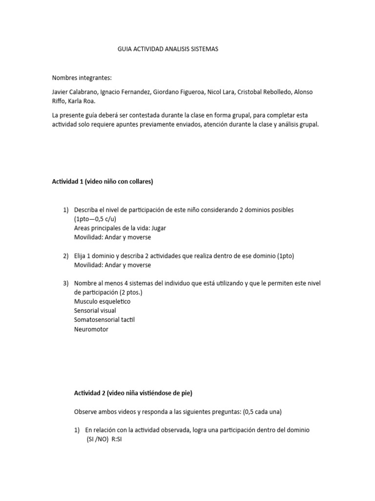 Guia Actividad Analisis Sistemas Def-1 | PDF | Músculo
