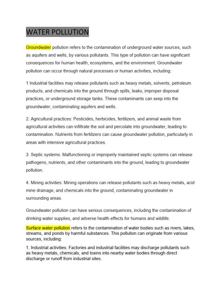 Water Pollution | PDF | Water Pollution | Waste