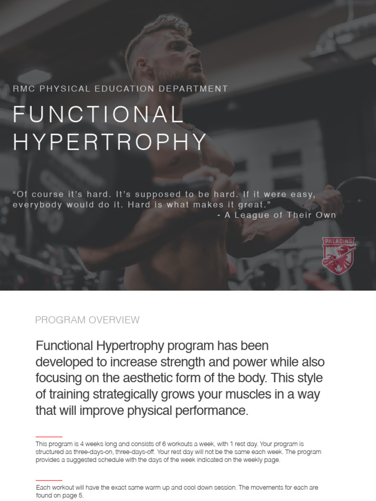 Functional Hypertrophy - RMC PE Programming | PDF | Strength Training | Management Of Obesity
