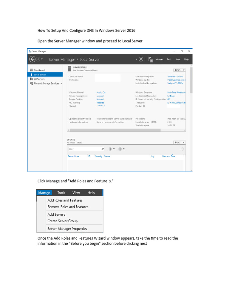 How To Setup And Configure Dns In Windows Server 2016 Pdf Domain Name System Computing