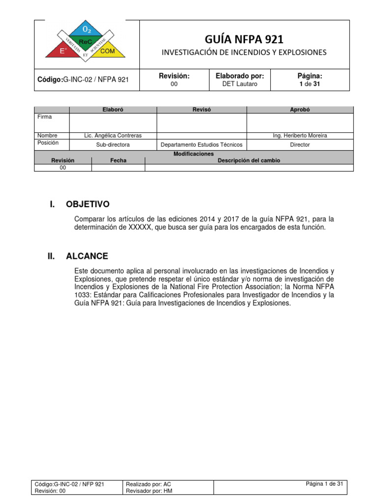Actualización Guia NFPA 921 DET Lautaro | PDF | Incendios | Servicios ...