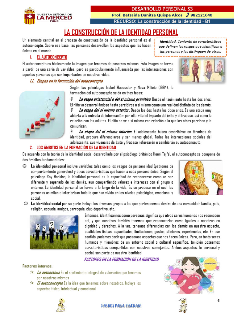 La Construcción de La Identidad Personal: 1. El Autoconcepto | PDF ...