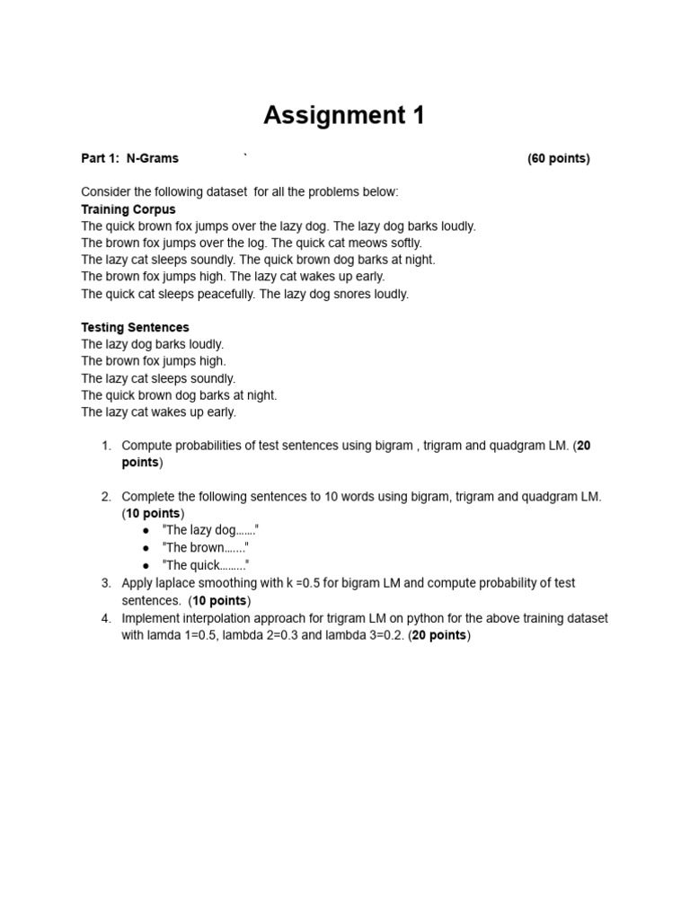 NLP - Assignment 1 | Download Free PDF | Applied Mathematics | Machine Learning