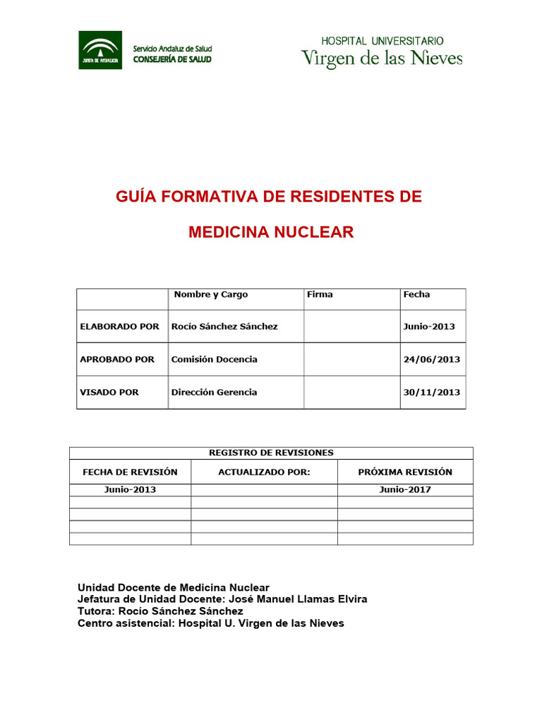 Guía Residentes Medicina Nuclear | PDF | Trazador radiactivo | Hospital