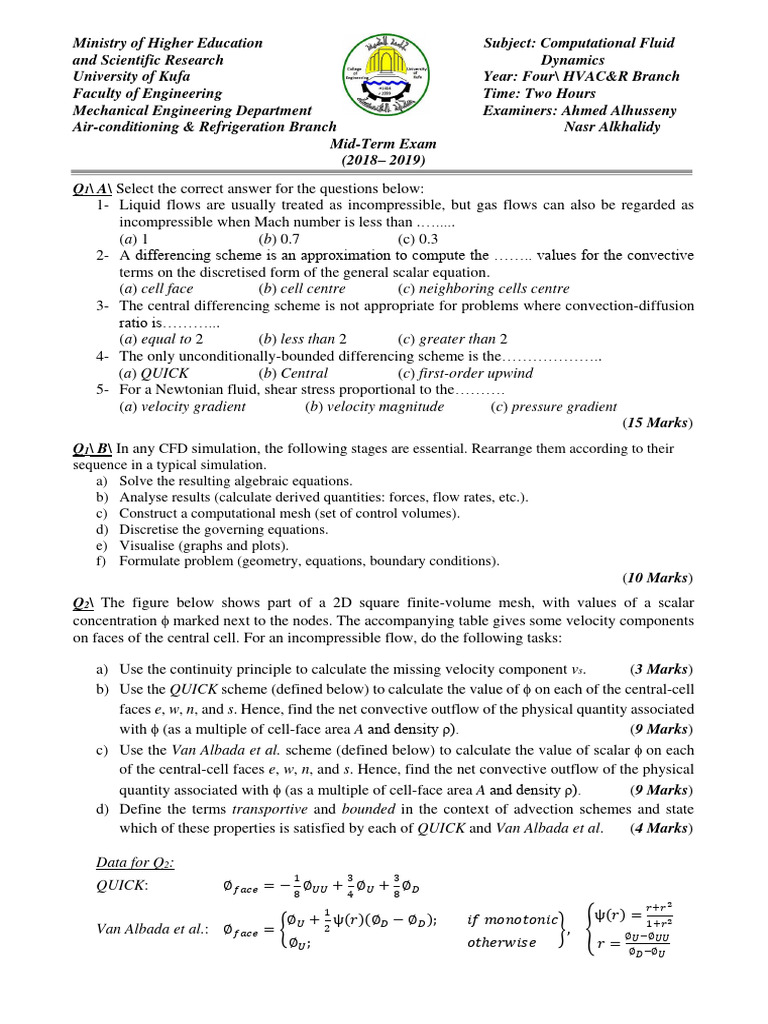 Mid Term - 2018 2019 | Download Free PDF | Fluid Dynamics | Transport Phenomena