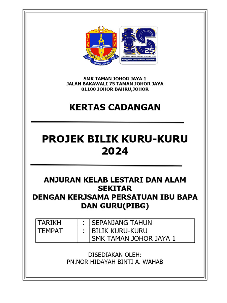 Terkini-Kertas Cadangan Projek Bilik Kuru-Kuru | PDF