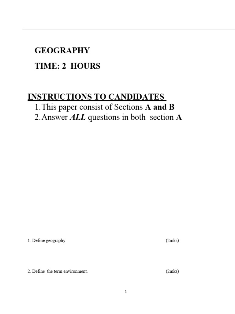 Geography Form 1 | PDF | Weather | Earth