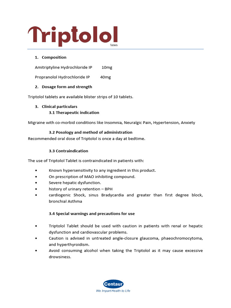 Triptolol | PDF | Drugs Acting On The Nervous System | Clinical Medicine