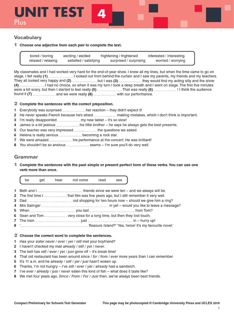 COMPACT PFS TG Unit Test 04 Plus | Download Free PDF | Language ...