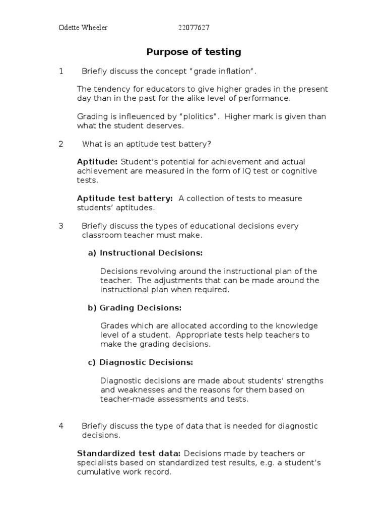 Purpose of Testing | PDF | Career & Growth | Business