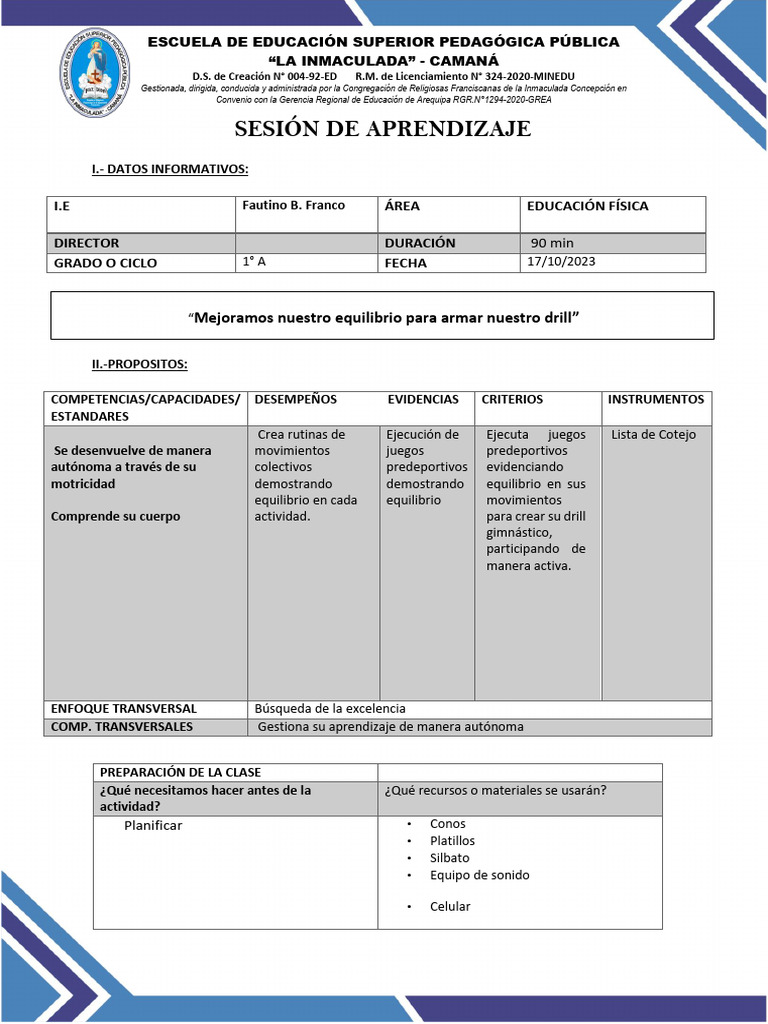 Sesión de Aprendizaje-Oficial | PDF | Maestros | Aprendizaje
