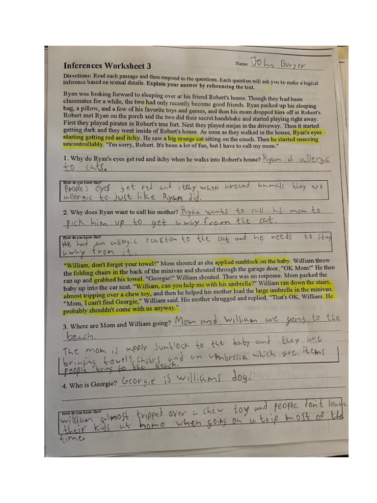 making inferences | PDF