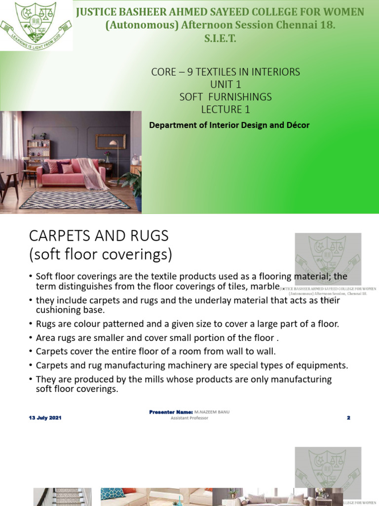 Ms.M.Nazeem Banu of IDD Furnishings - PowerPointToPdf | PDF | Carpet | Textiles