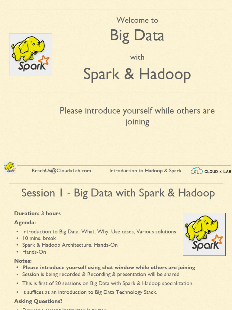H1. Big Data With Hadoop & Spark - Introduction | PDF | Apache Spark | Apache Hadoop