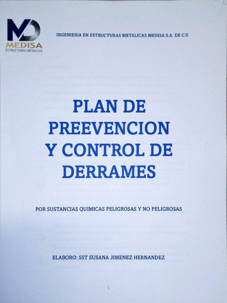 Plan de Prevención y Control de Derrames | PDF