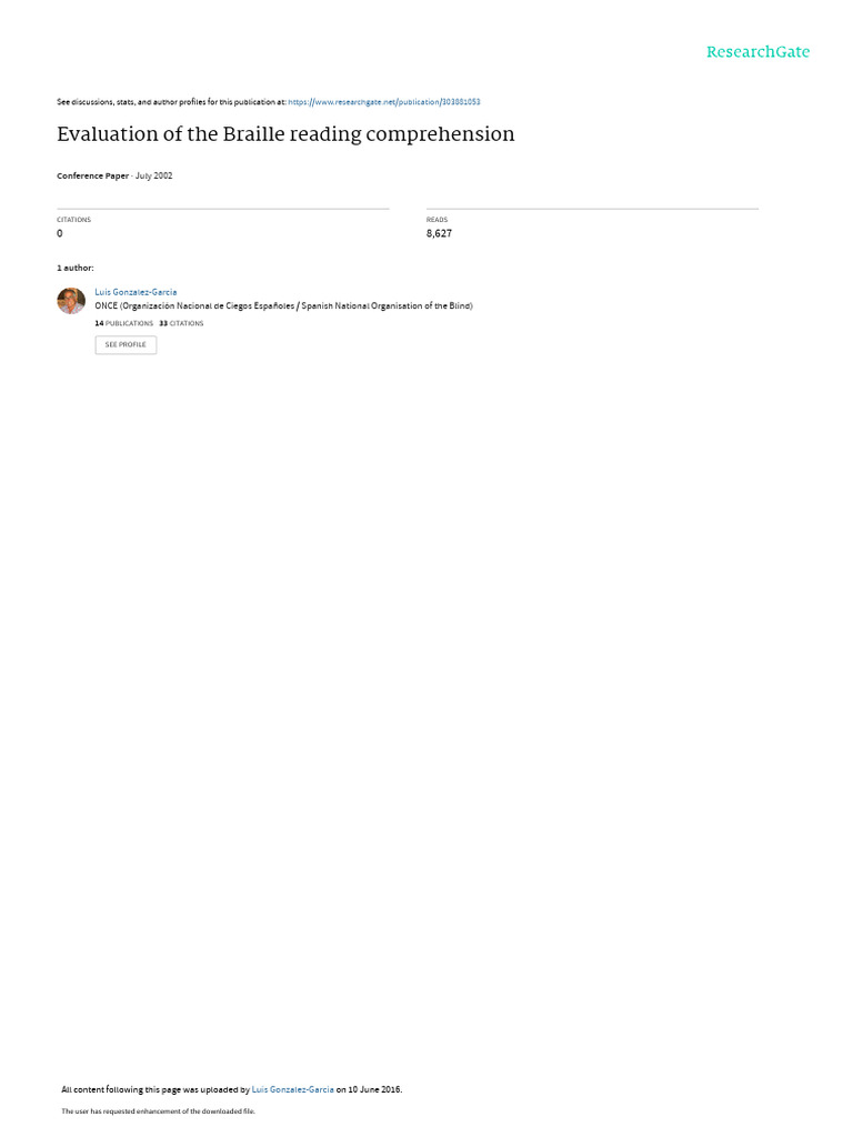 Braille Reading Comprehension Study | PDF | Reading Comprehension ...