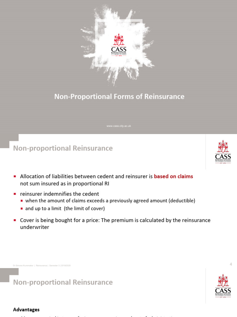 Non-Proportional Reinsurance Overview | PDF | Reinsurance | Insurance