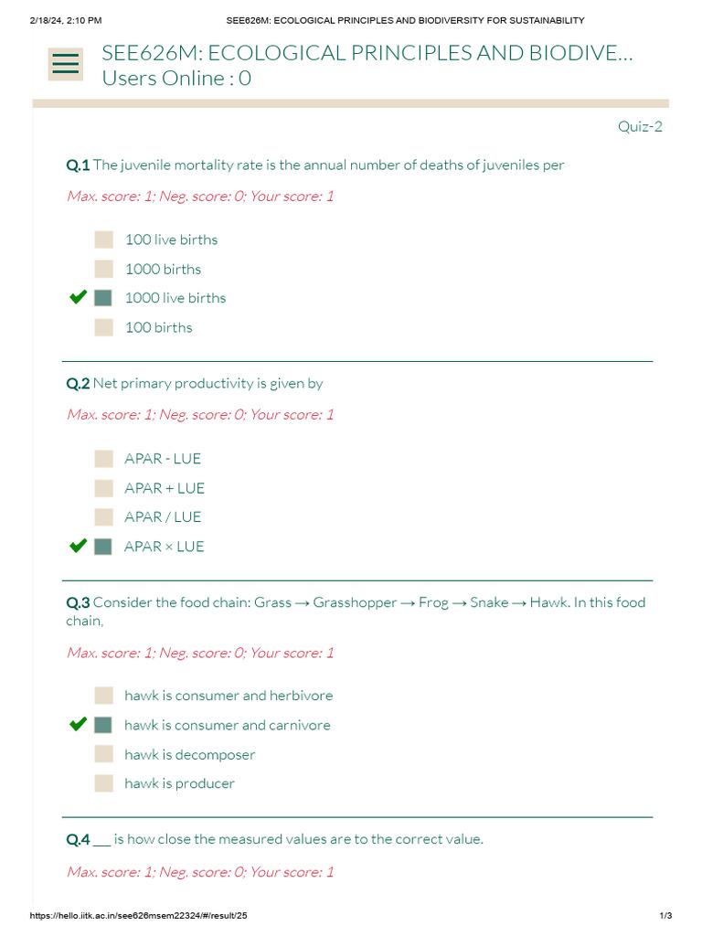 Quiz 2 | PDF | Ecology | Ethology