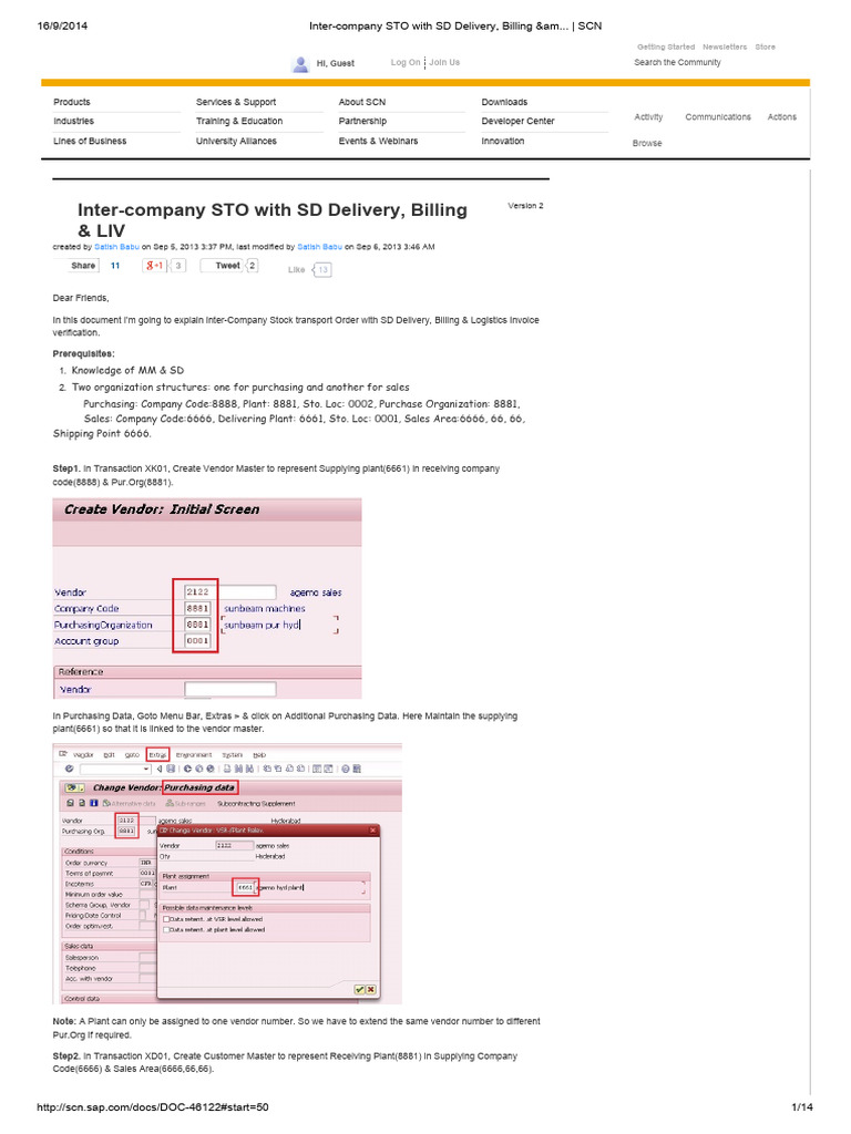 Inter-company STO with SD Delivery, Billing &am.. | PDF | Invoice ...