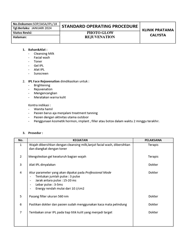 18.sop Photo Glow Rejuvenation | PDF