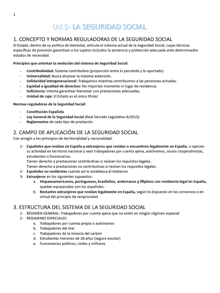 FOL UD5 La Seguridad Social | PDF | Jubilación | Pensión