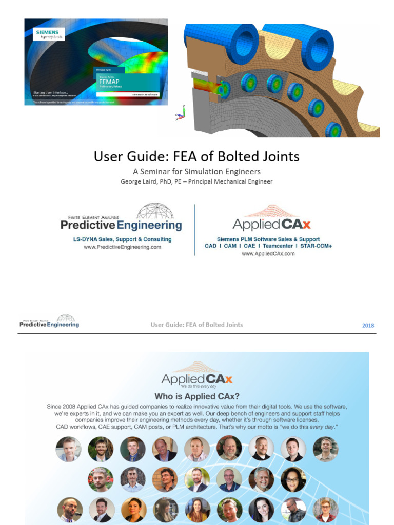 Applied CAx User Guide FEA of Bolted Joints Rev 0 | PDF | Bending | Stress (Mechanics)