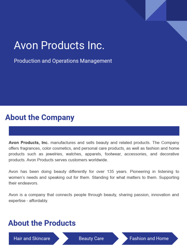 Activity 1 - Avon Products | PDF | Cosmetics | Inventory