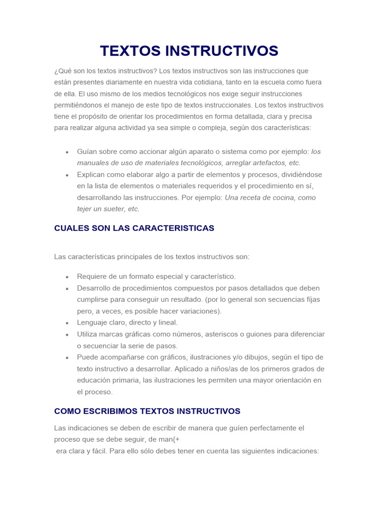 TEXTOS INSTRUCTIVOS | PDF