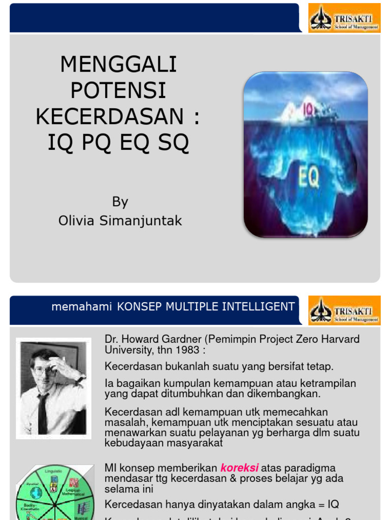 Menggali Potensi Kecerdasan IQ PQ EQ SQ | PDF Menggali Potensi Kecerdasan IQ PQ EQ SQ | PDF